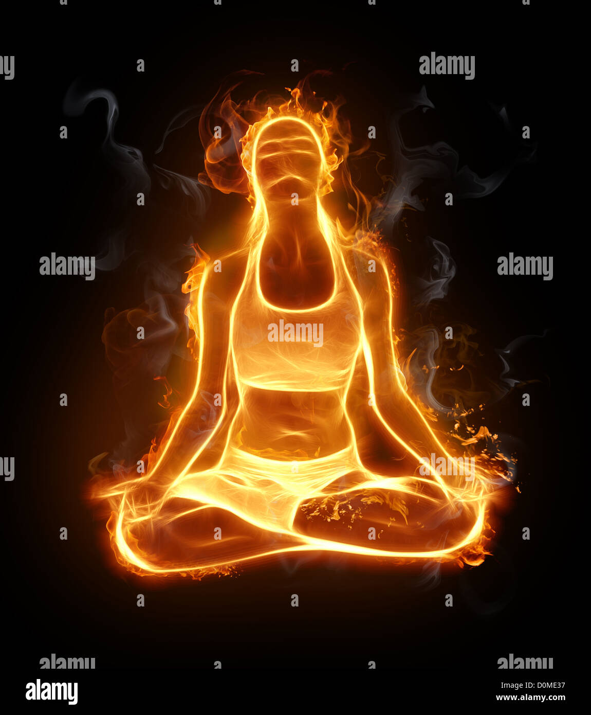 bright flamy symbol on the black background Stock Photo - Alamy