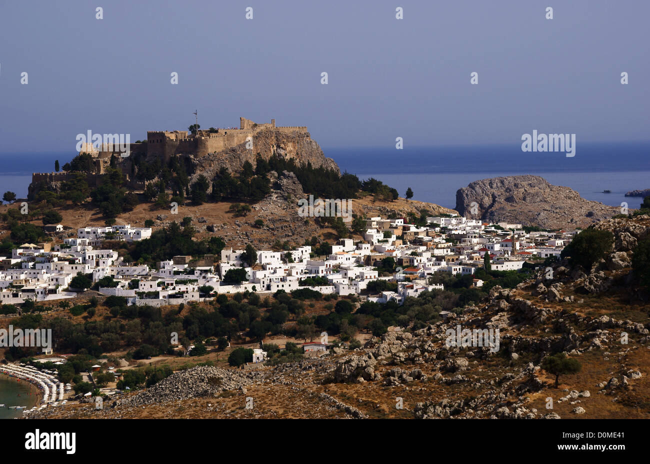 castle on the hill, Greece,Rhodes,Lindos Stock Photo - Alamy