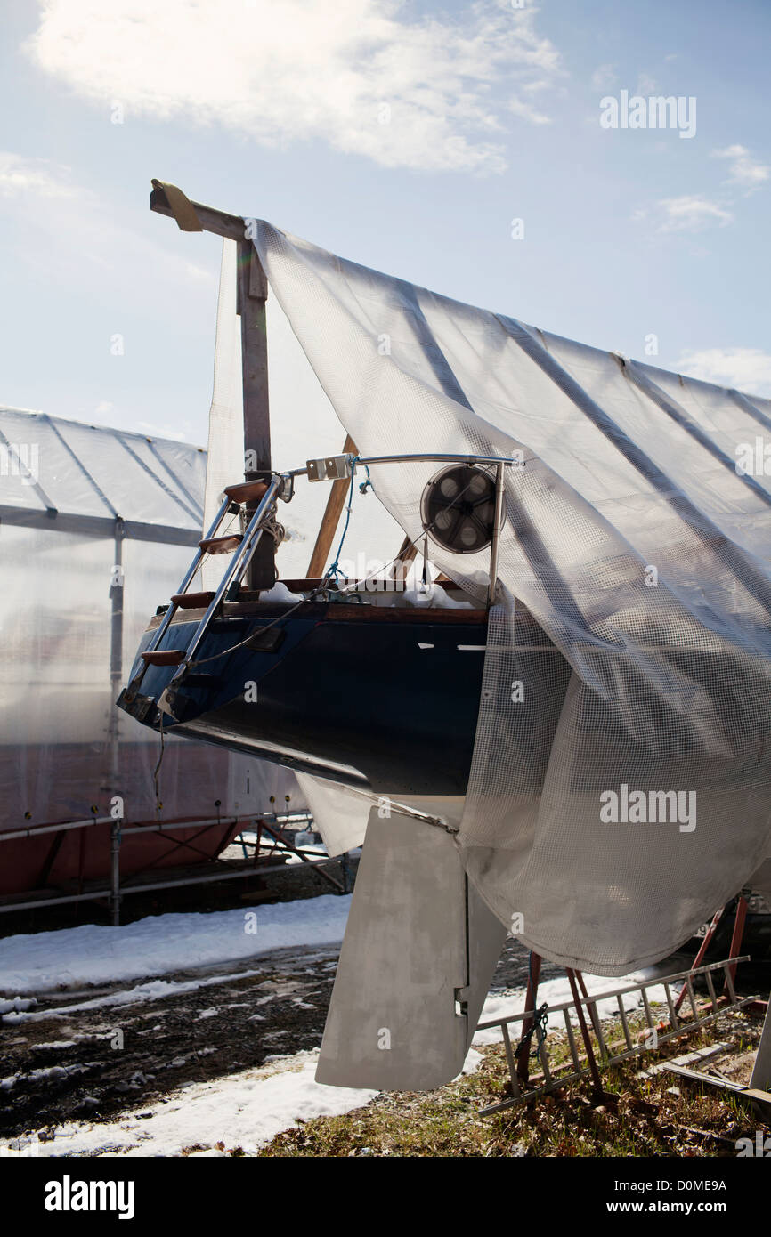 Covered up boat hi-res stock photography and images - Alamy