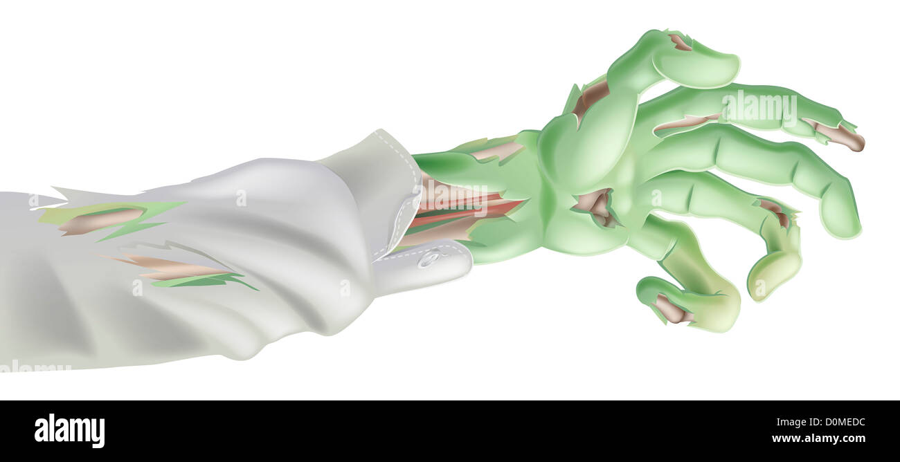 An illustration of a scary reaching Halloween zombie arm Stock Photo ...