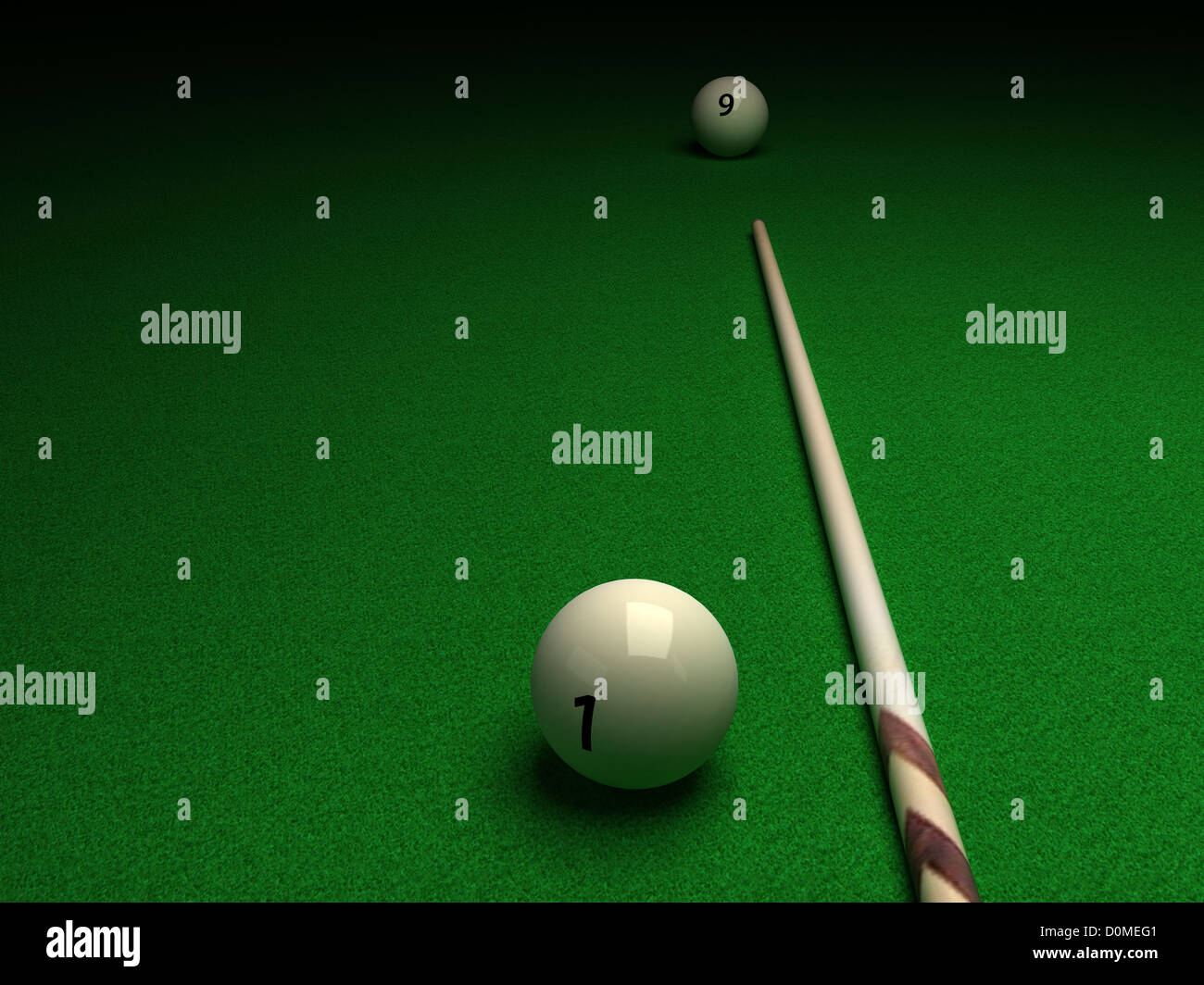 Pool/Snooker Table, Ball and Cue - Billiard Stock Photo - Alamy