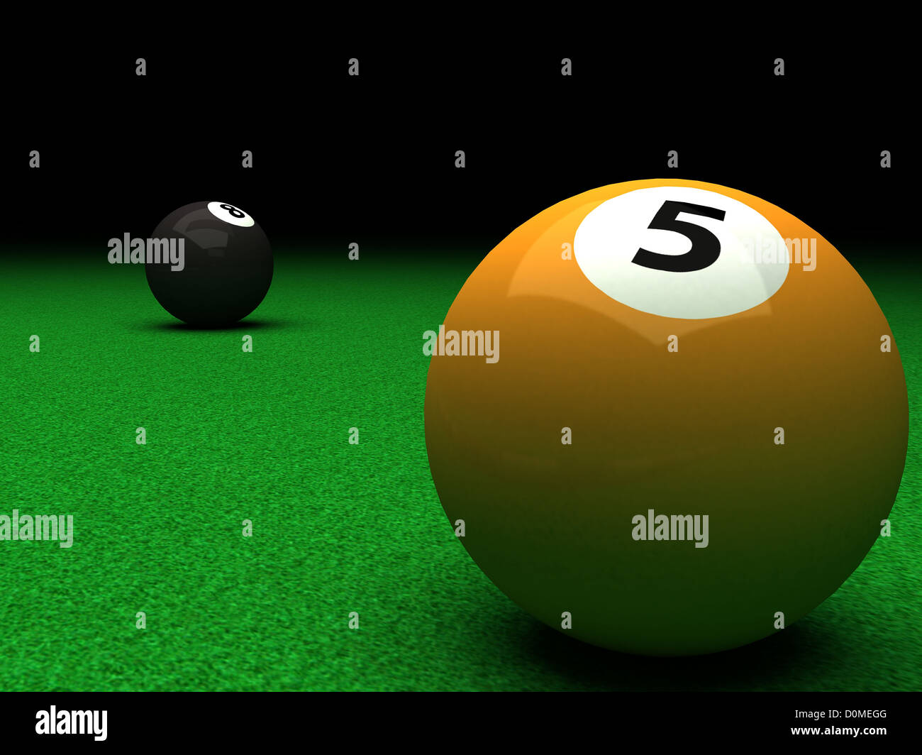 Pool/Snooker Table, Ball and Cue - Billiard Stock Photo - Alamy