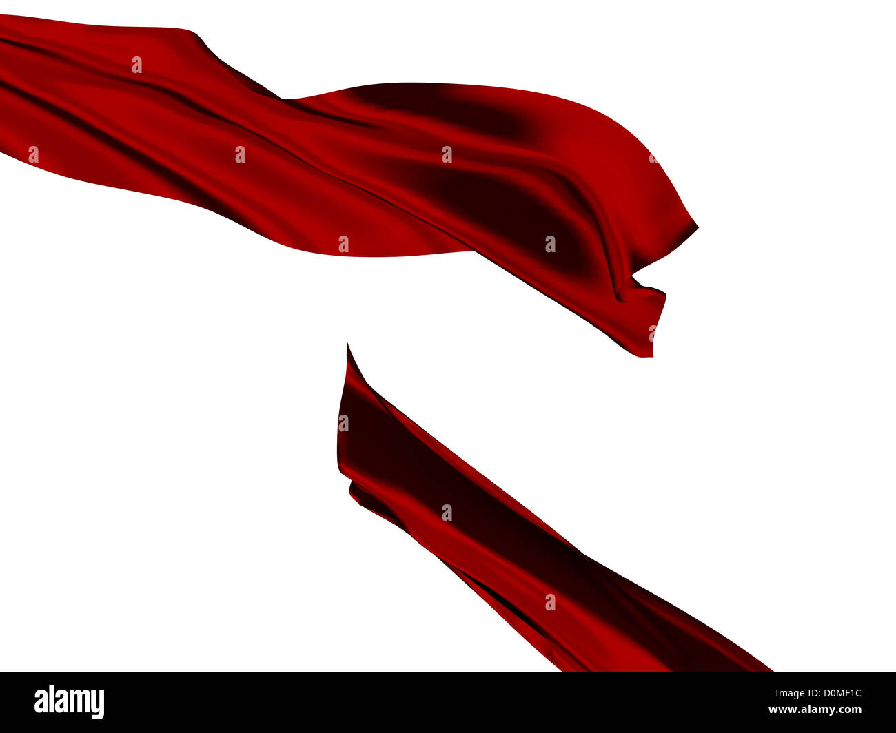 Cut red ribbon - Isolated Objects Series Stock Photo - Alamy