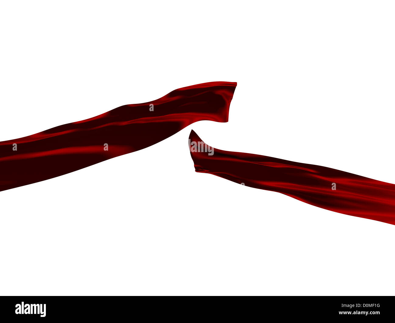 Cut red ribbon - Isolated Objects Series Stock Photo - Alamy