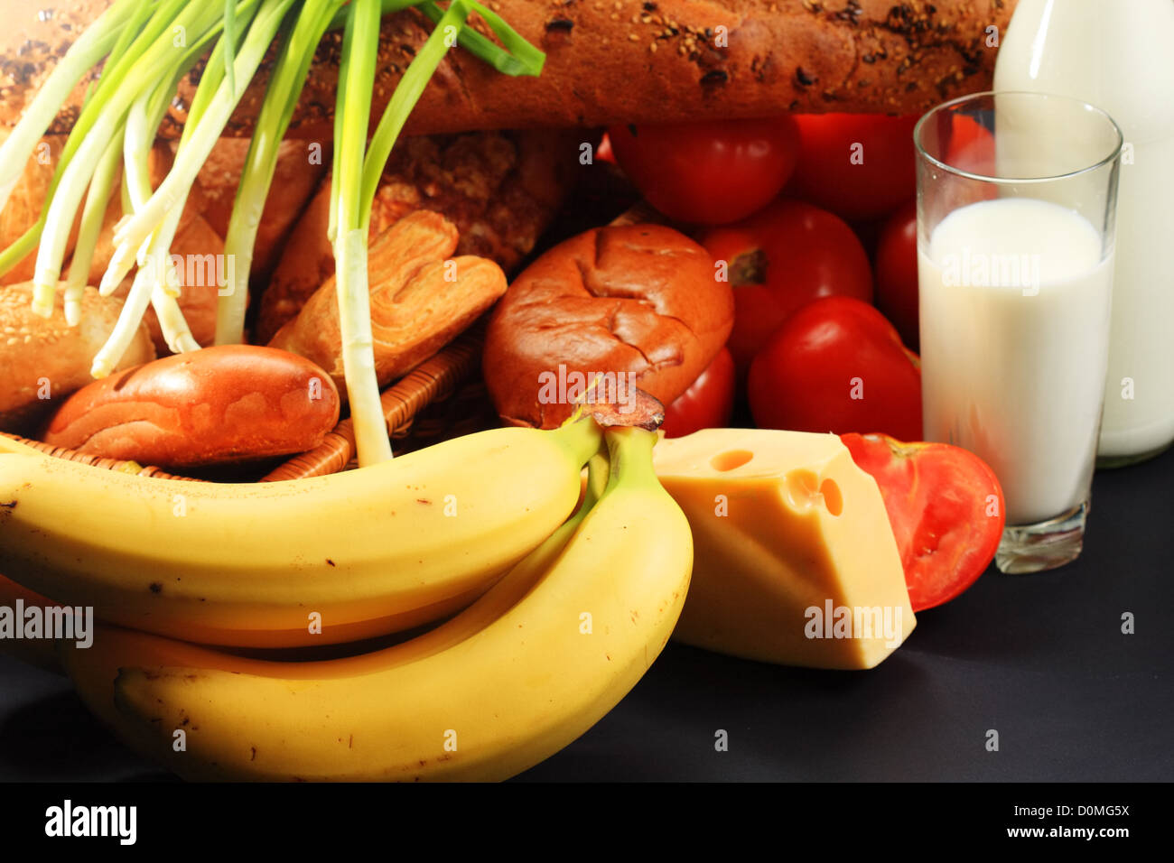 Simple food set Stock Photo - Alamy