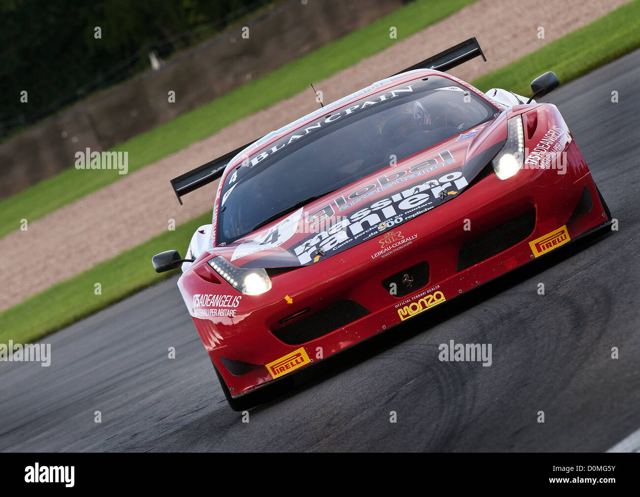 The AF Corse Ferrari 458 Italia exiting the Melbourne Loop at Donington ...
