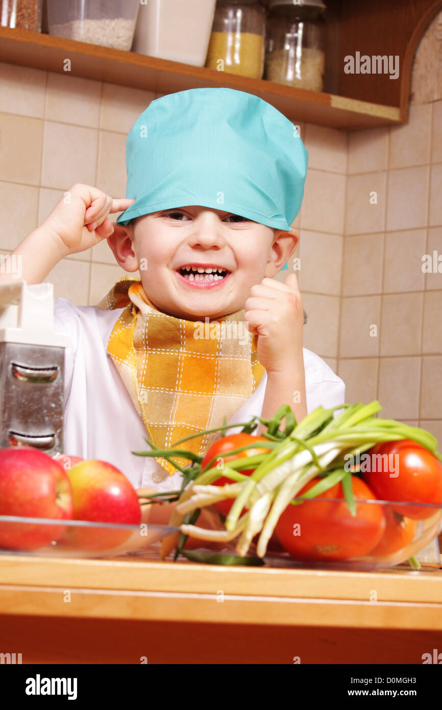 Funny cook at kitchen Stock Photo - Alamy