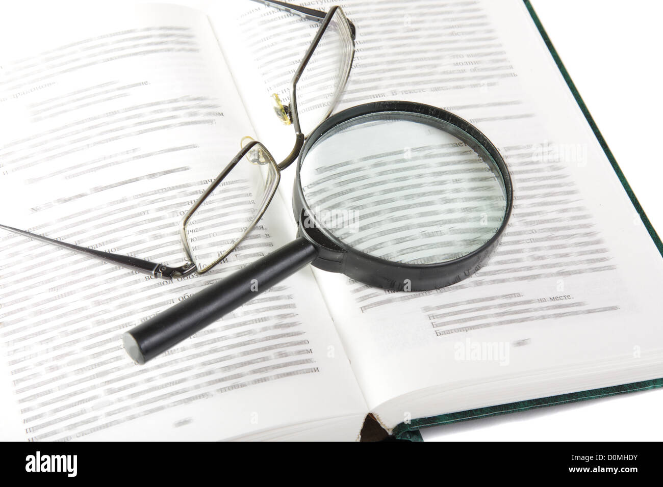 Open book magnifier hi-res stock photography and images - Alamy
