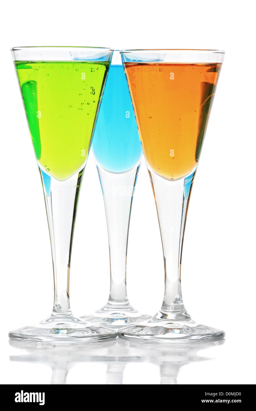 Three cocktails with reflections Stock Photo - Alamy