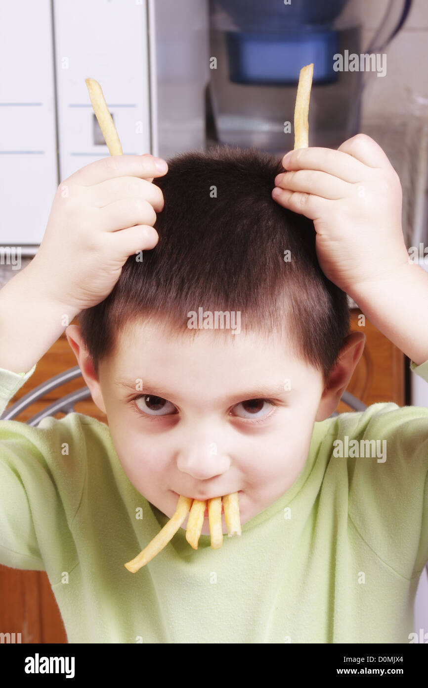 Fried potato horns and teeth Stock Photo - Alamy