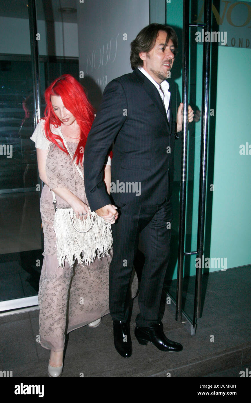 Jonathan Ross and wife Jane Goldman seen leading Nobu Restaurant. The ...
