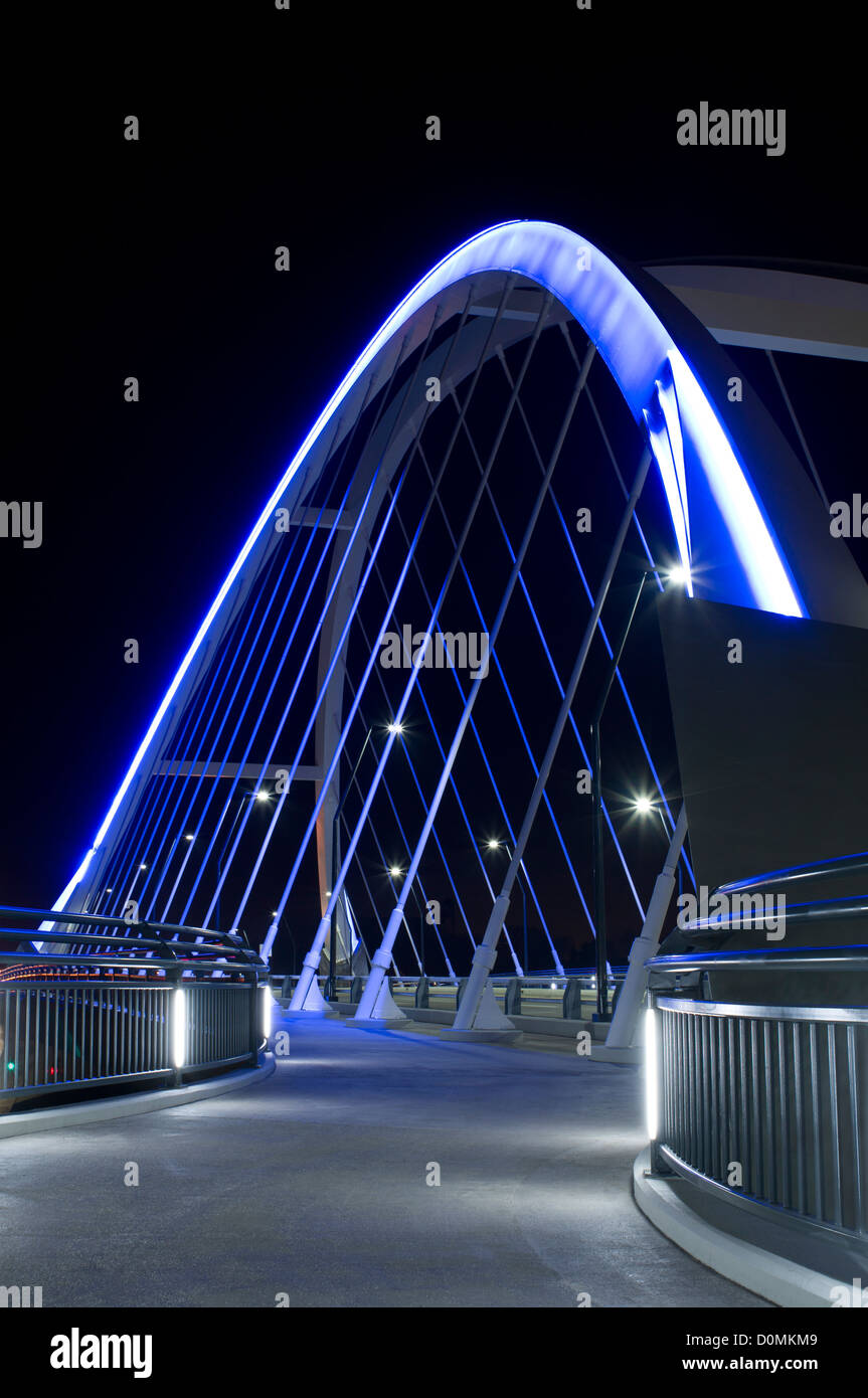 lowry avenue or county highway 153 bridge deck and walkway illuminated ...