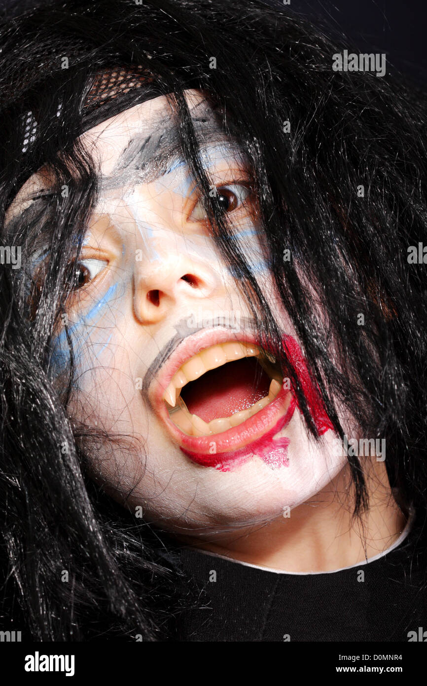 Child vampire teeth hi-res stock photography and images - Alamy