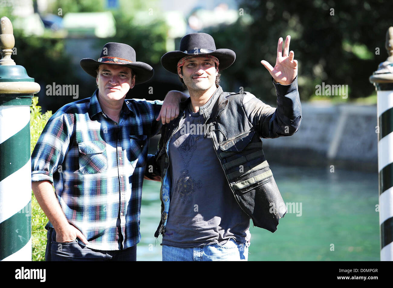 Quentin Taranti and Robert Rodriguez board a water taxi at the ...