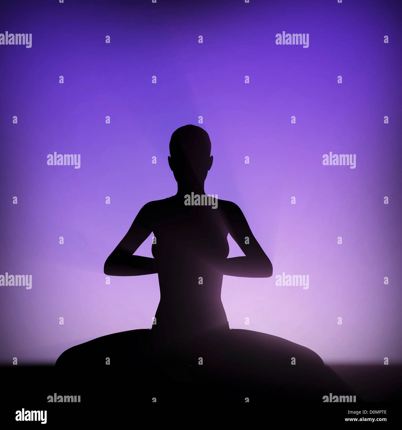 Silhouette of human body prayer pose Stock Photo - Alamy
