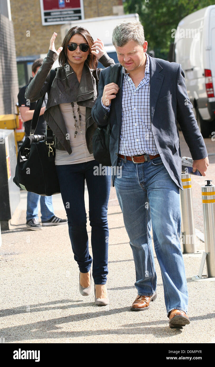 Adrian Chiles and Christine Bleakley arriving at the ITV studios London ...
