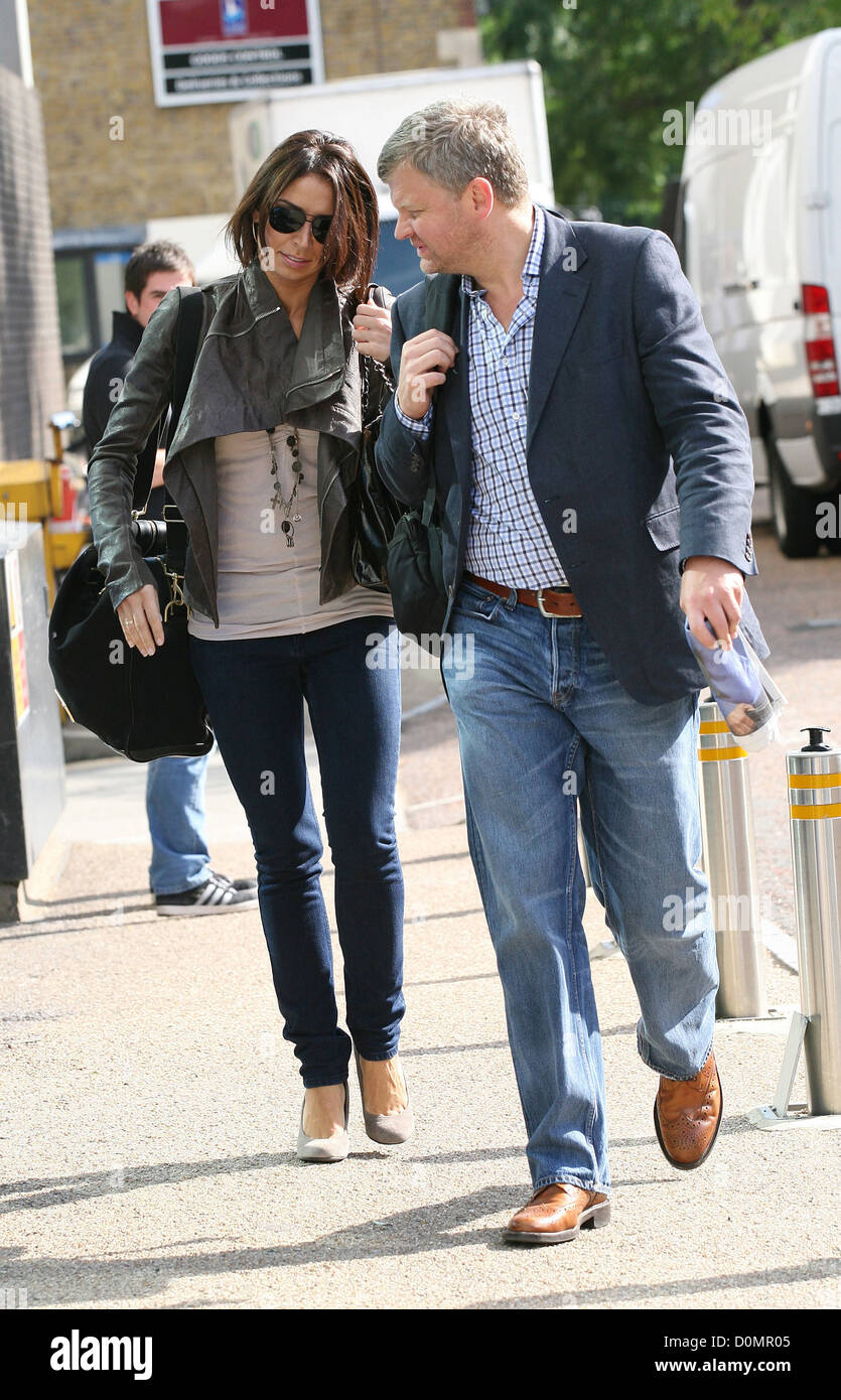 Adrian Chiles and Christine Bleakley arriving at the ITV studios London ...