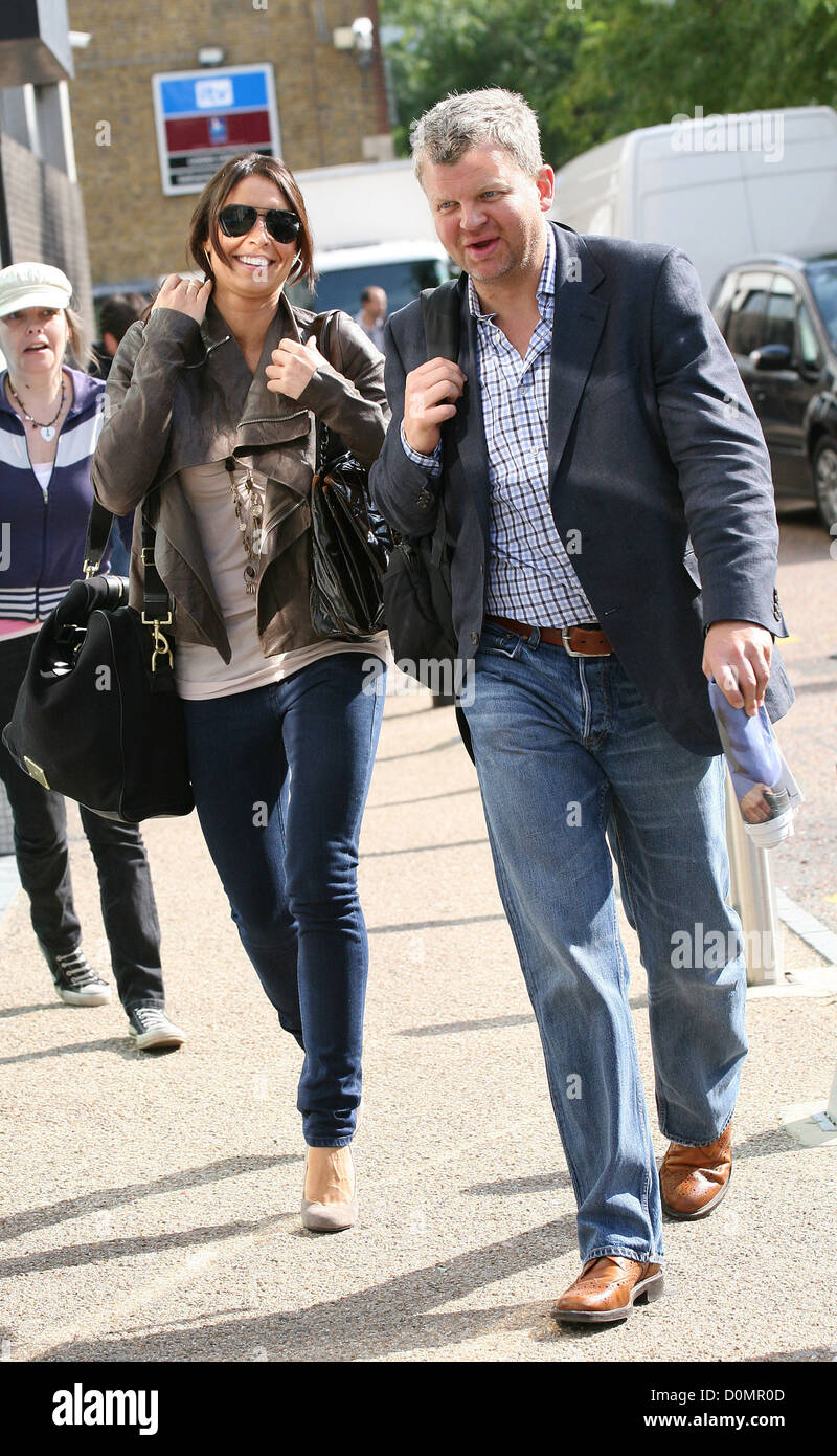 Adrian Chiles and Christine Bleakley arriving at the ITV studios London ...