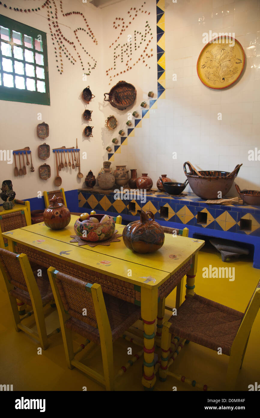 Museo Frida Kahlo, kitchen interior in Coyoacan in Mexico City DF Stock ...