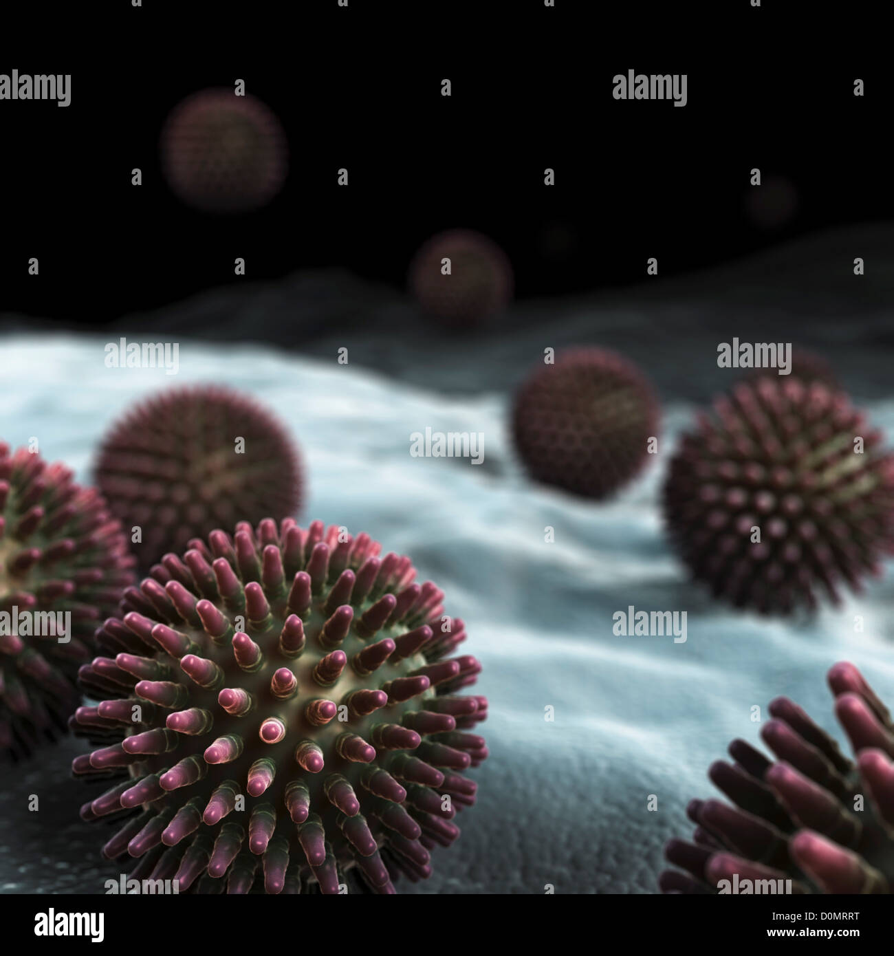 Clusters of H1N1 virus particles Stock Photo - Alamy