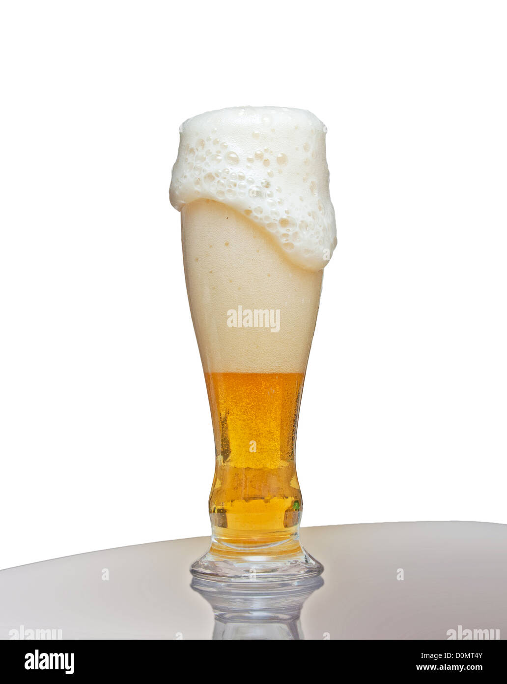 Glass with beer and foam Stock Photo - Alamy