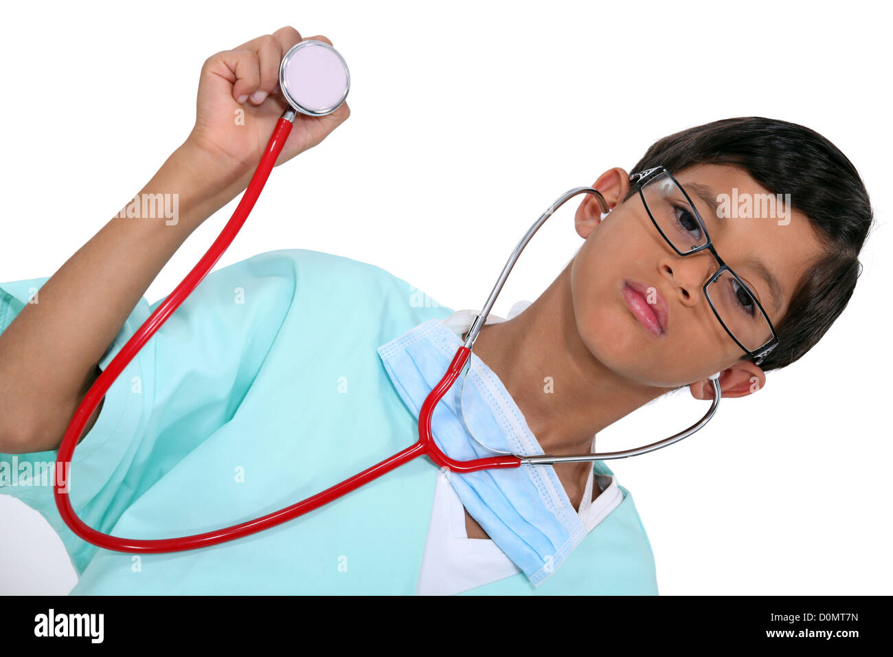 Young boy dressed as a medic with a stethoscope Stock Photo - Alamy
