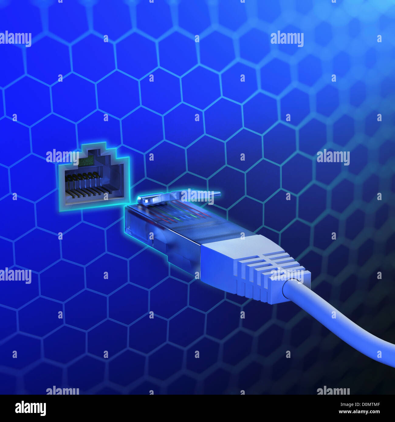 LAN cable entering a power socket Stock Photo - Alamy