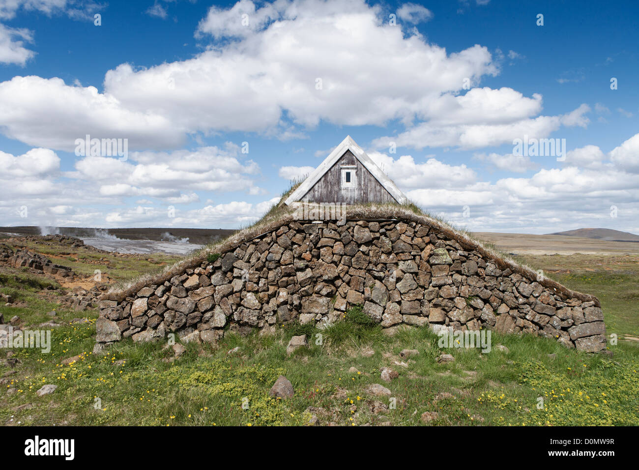 Stone house at Hveravellir, Kjolur, Iceland Stock Photo - Alamy