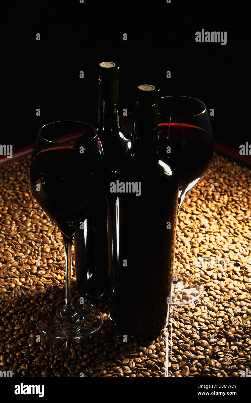 Red wine on table Stock Photo - Alamy