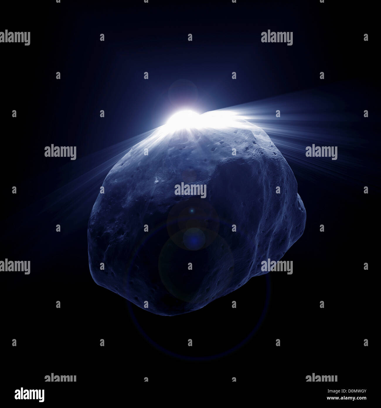 Diagram showing an asteroid in orbit around the sun Stock Photo - Alamy