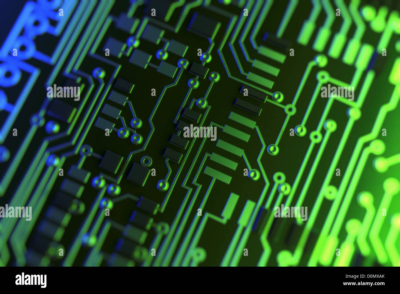 Diagram showing the complex conductive pathways that make up a printed ...