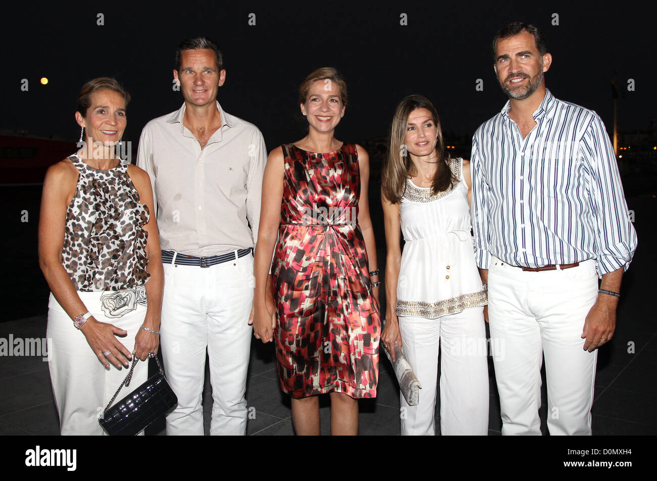 Prince Felipe, Princess Letizia, Princess Elena, Princess Cristina with ...