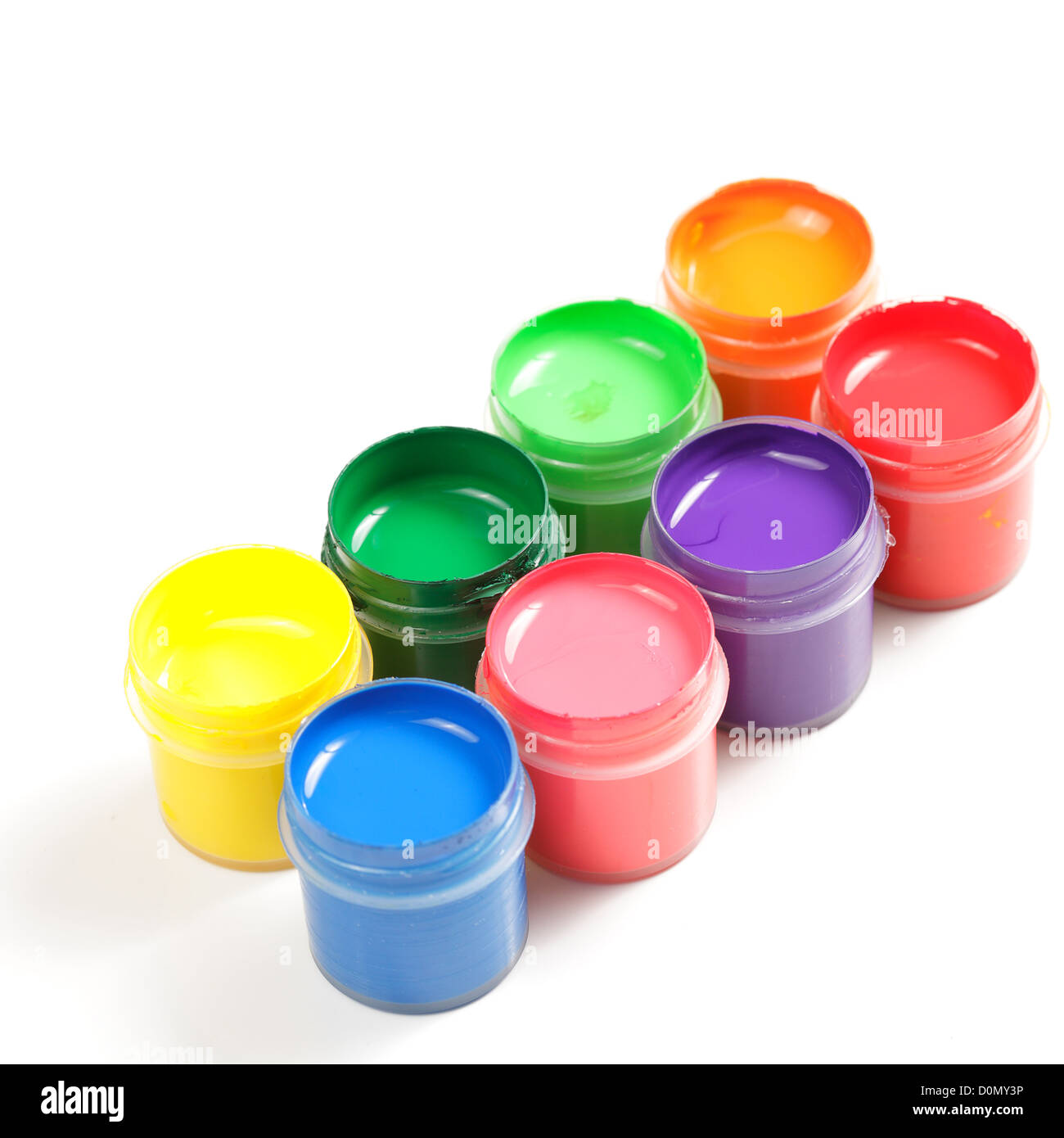 Two rows of paints Stock Photo - Alamy
