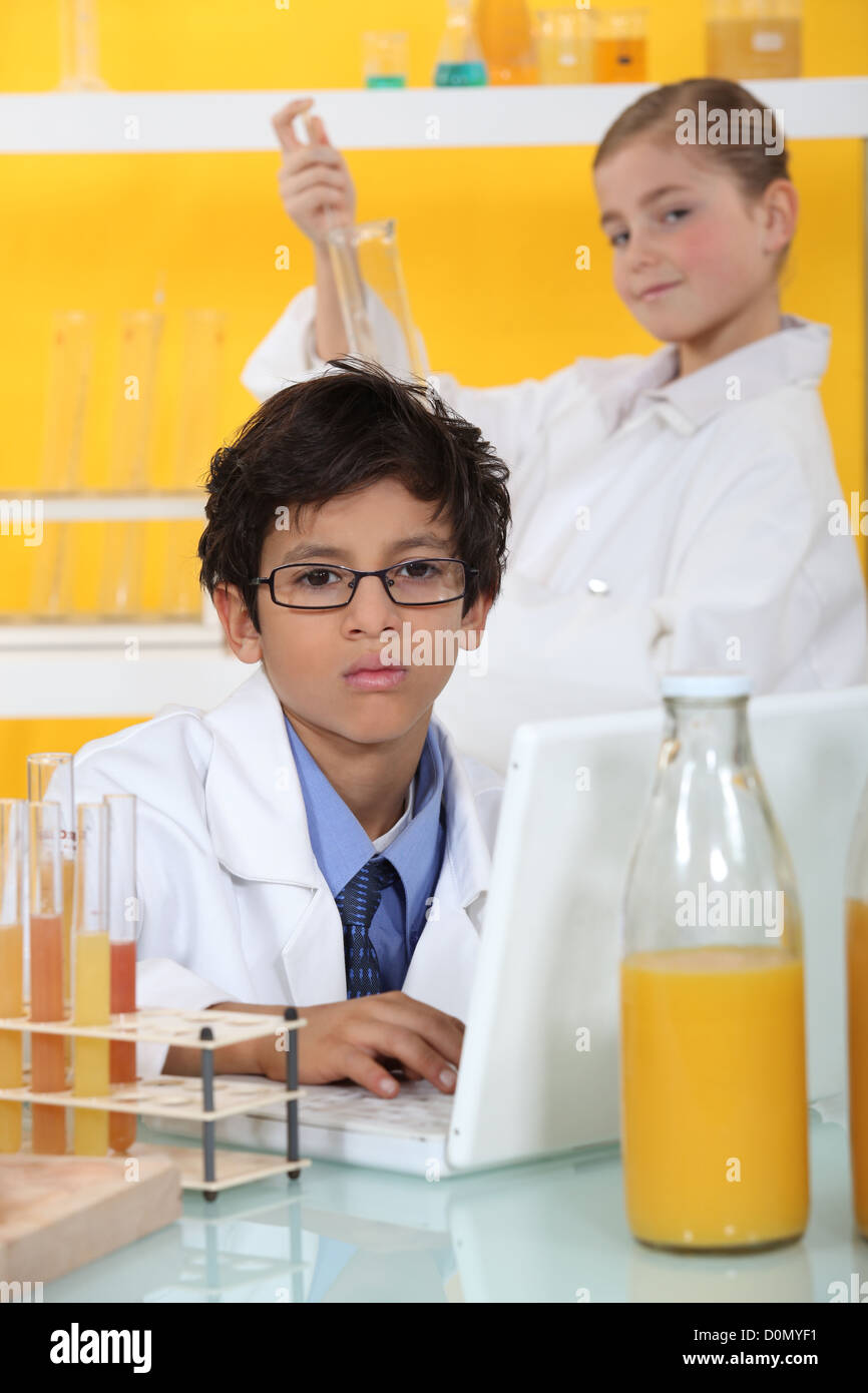 Children in the laboratory Stock Photo - Alamy