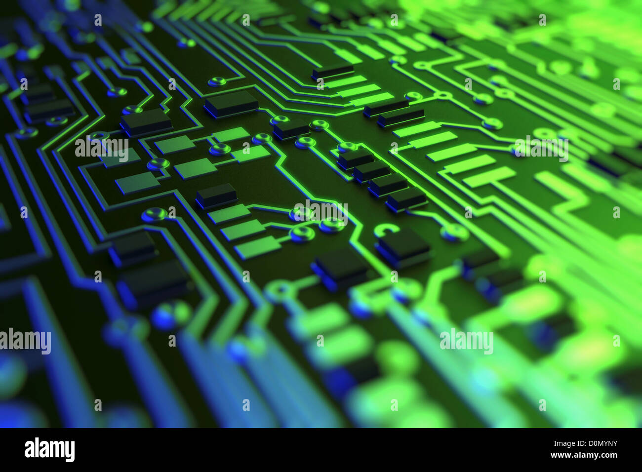 Diagram showing the complex conductive pathways that make up a printed ...
