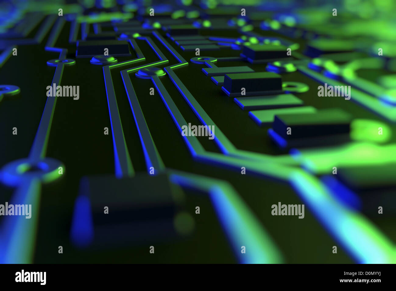 Diagram showing the complex conductive pathways that make up a printed ...