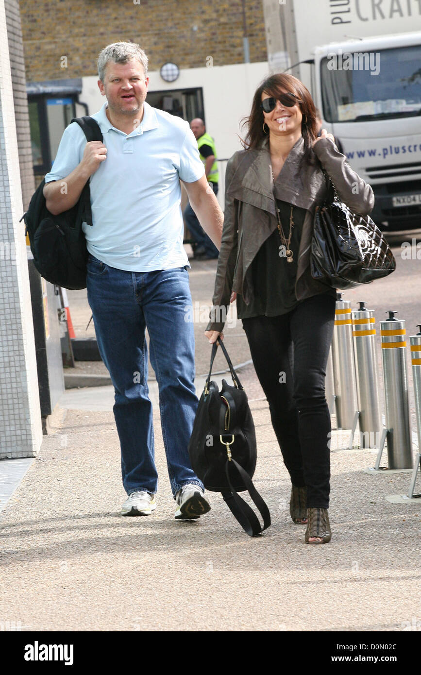 Adrian Chiles and Christine Bleakley arriving at the ITV studios London ...