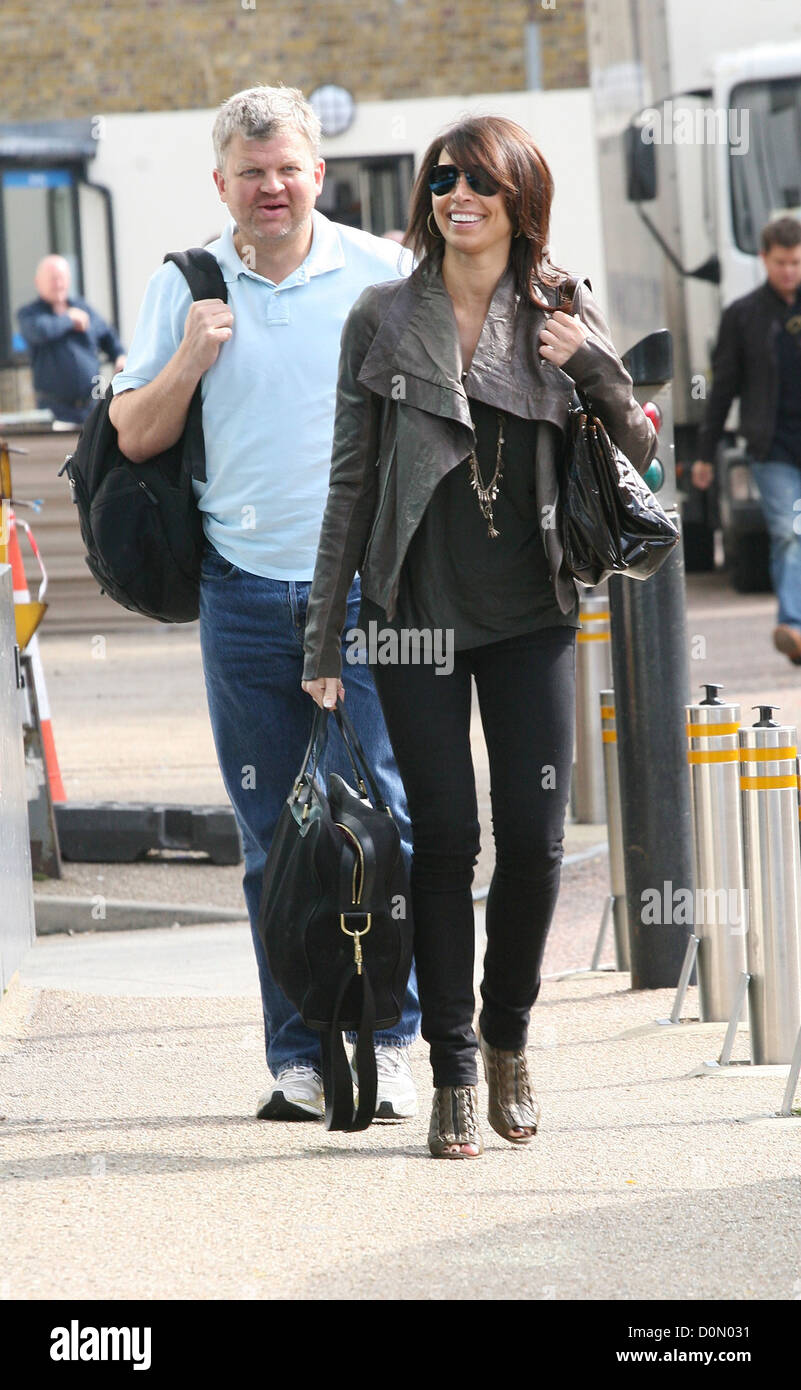 Adrian Chiles and Christine Bleakley arriving at the ITV studios London ...