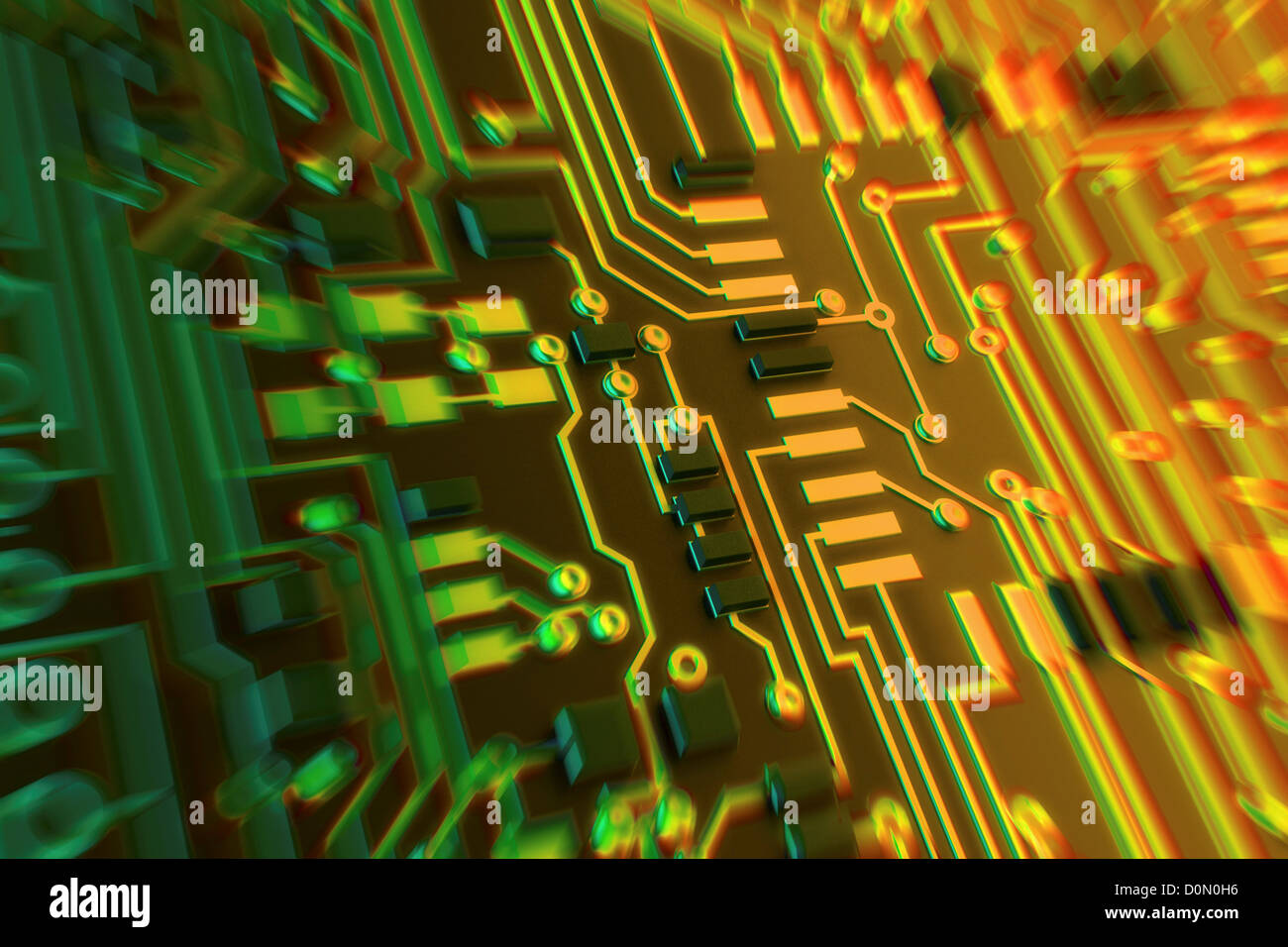 Diagram showing the complex conductive pathways that make up a printed ...