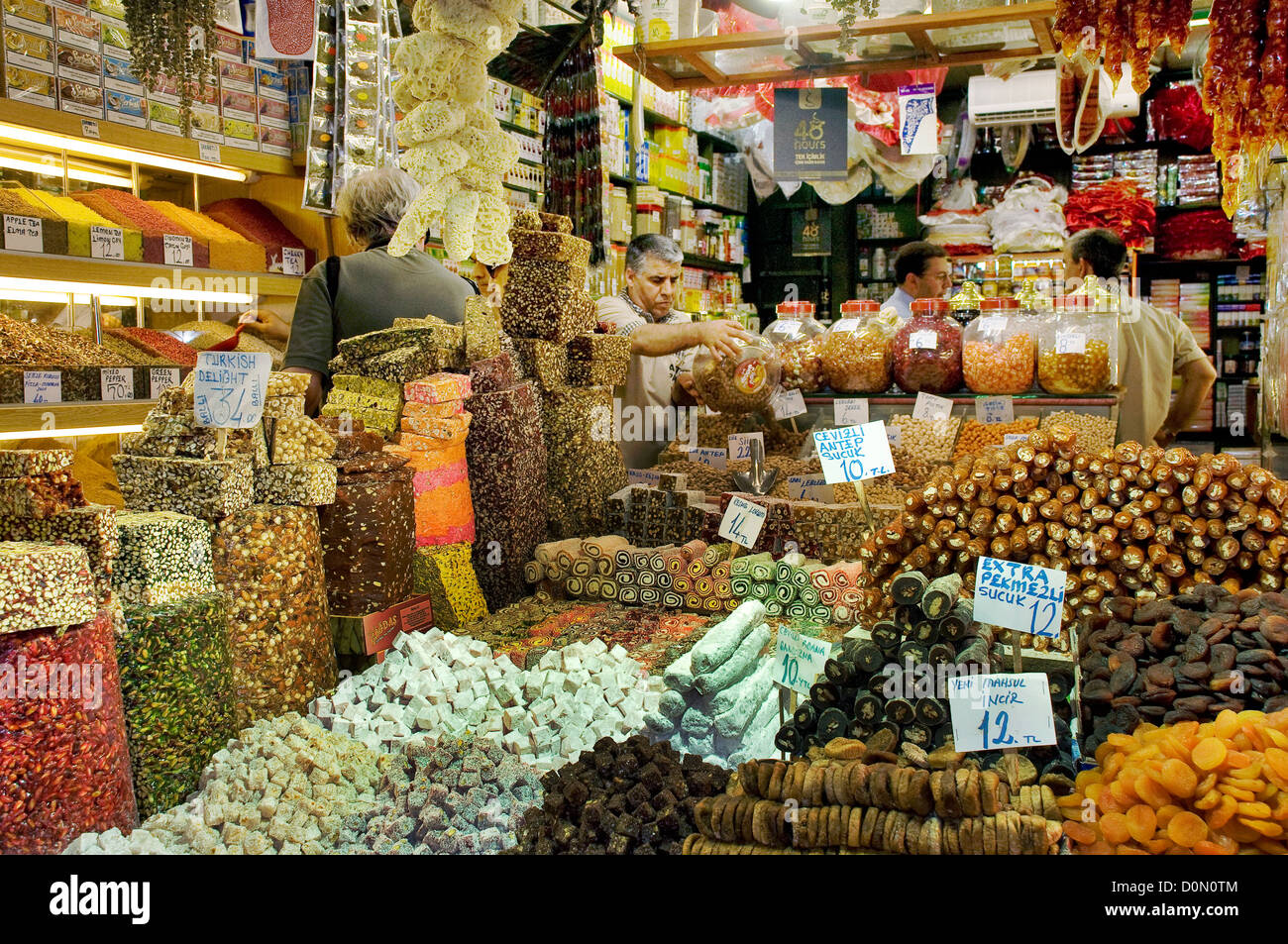 Turkish delights in Spice Bazaar Istanbul Turkey Stock Photo - Alamy