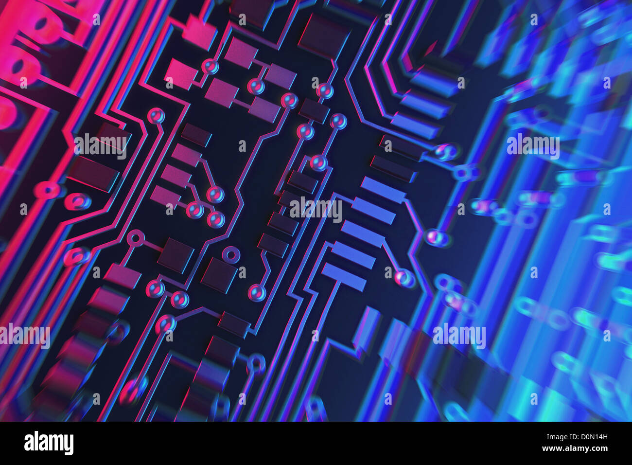 Diagram showing the complex conductive pathways that make up a printed ...