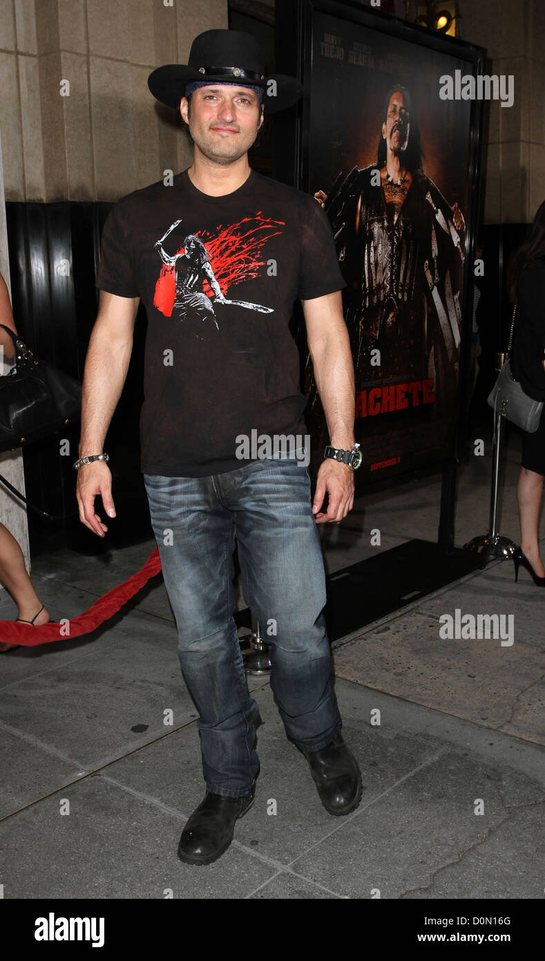 Robert Rodriguez attending the LA premiere of 'Machete' held at The ...