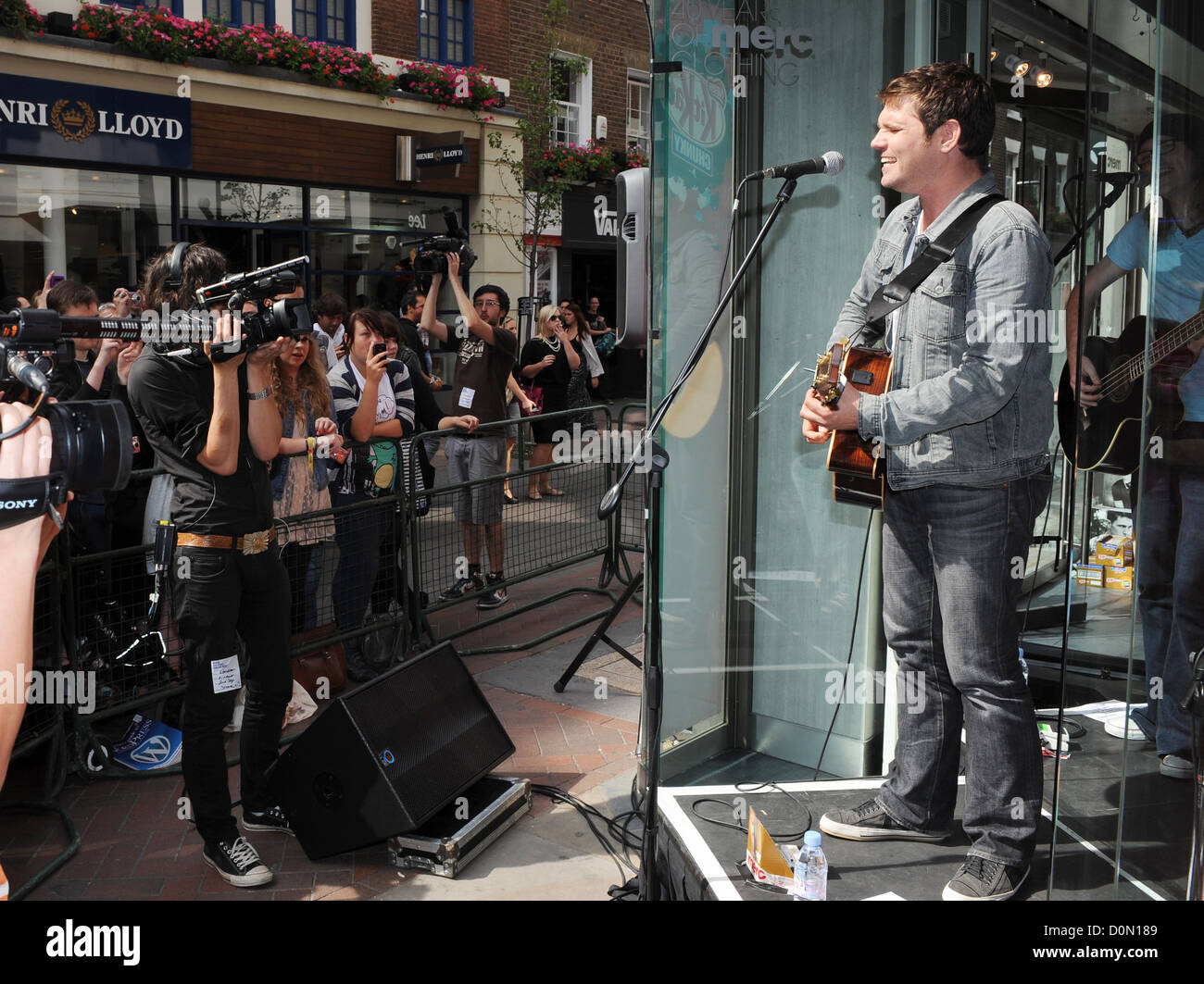 Scouting For Girls perform a one-off pop up gig at the Merc store on ...