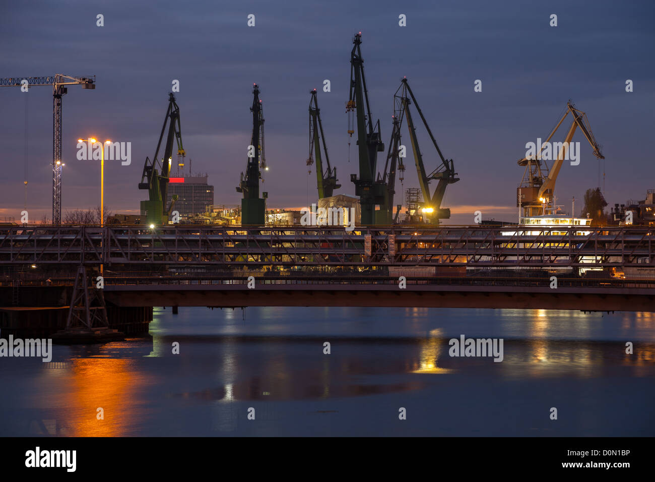 Cargo ship at night bridge hi-res stock photography and images - Alamy