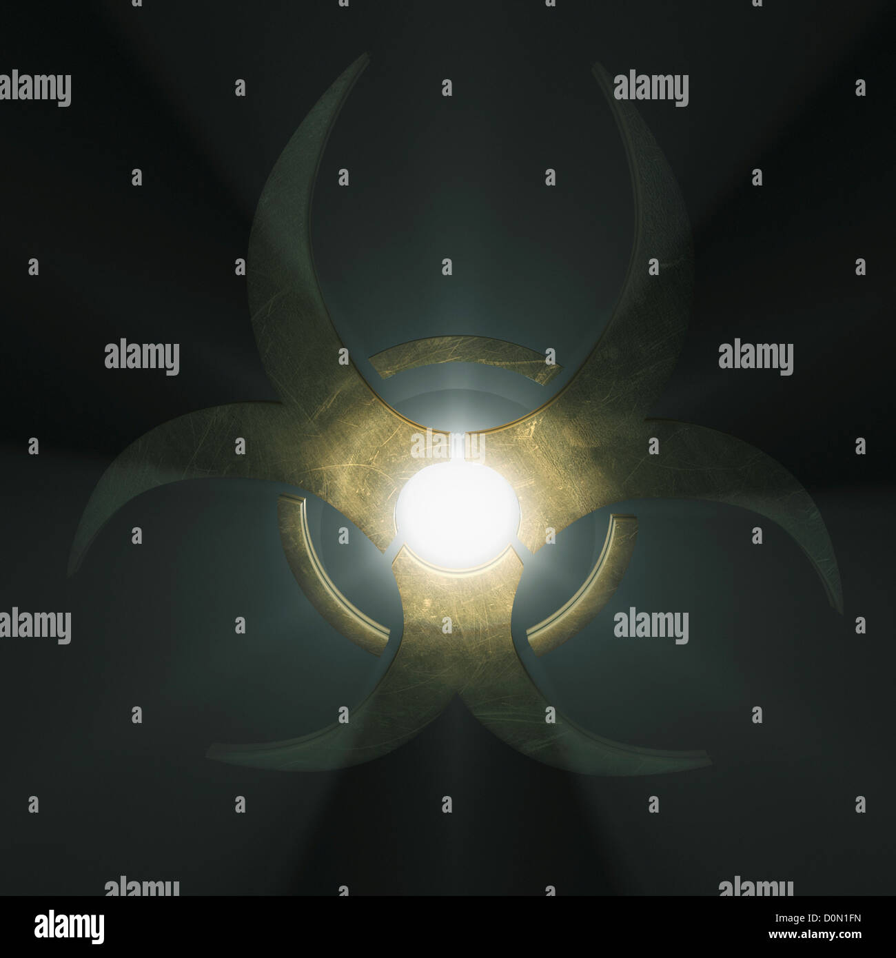 Illuminated biohazard symbol Stock Photo - Alamy
