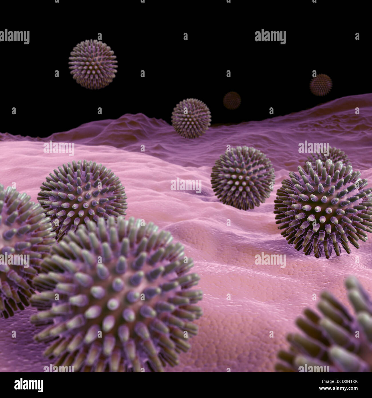 Clusters of H1N1 virus particles Stock Photo - Alamy