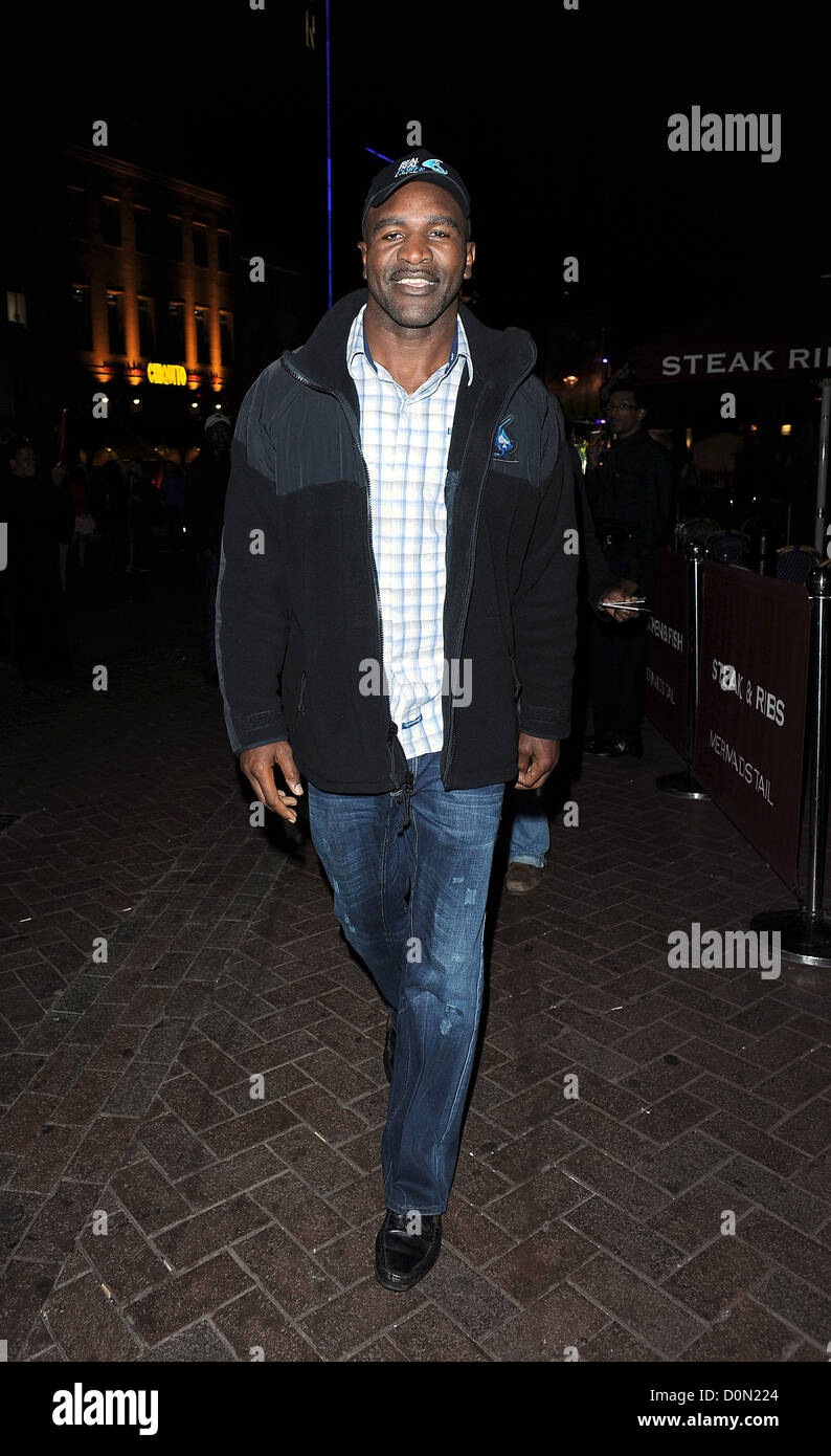 Boxer Evander Holyfield out and about in Leicester Square London ...