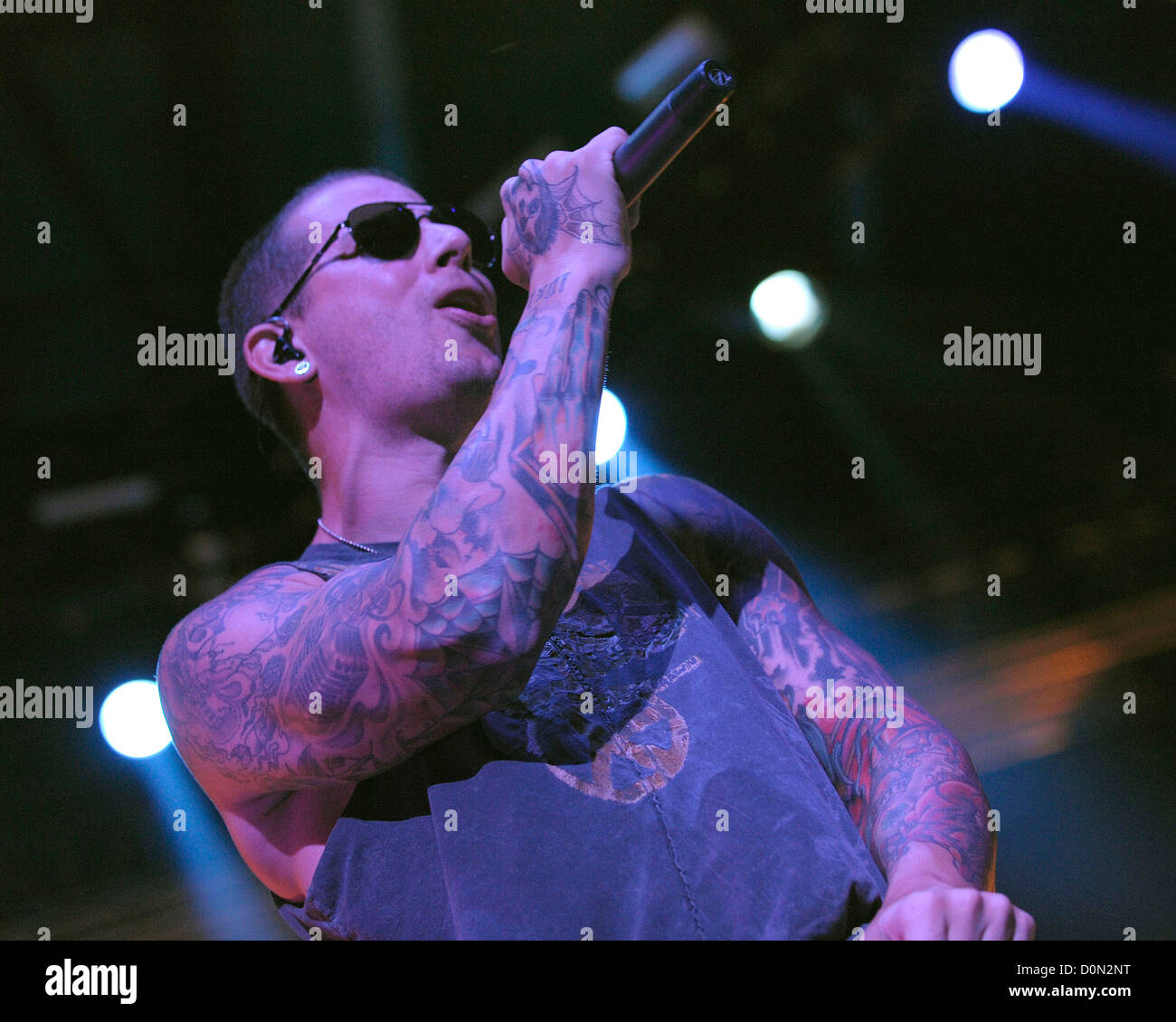 M.Shadows aka Matthew Sanders of 'Avenged Sevenfold' performing on ...