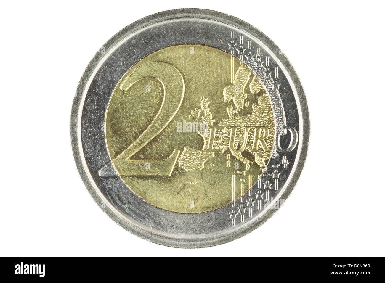 Two euro coin isolated on a white background Stock Photo - Alamy
