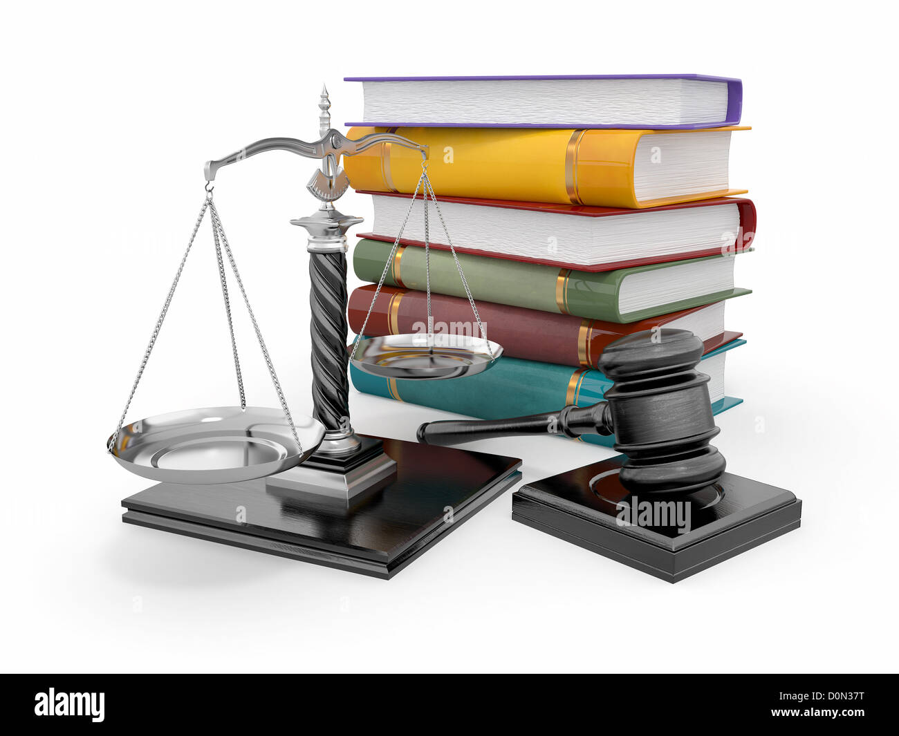 Justice concept. Law, scale and gavel. 3d Stock Photo - Alamy